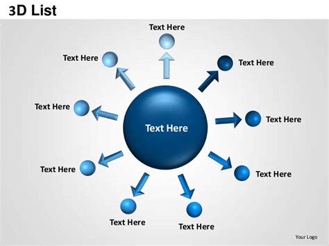 3d List Circle Text Boxes Powerpoint Presentation Templates