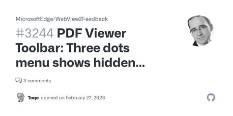 PDF Viewer Toolbar Three Dots Menu Shows Hidden Toolbar Items Issue MicrosoftEdge