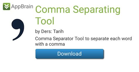 Comma Separating Tool For Android Free App Download