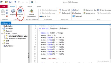 canoe 使用panel中设置的按钮发送报文 on sysvar version software csdn博客