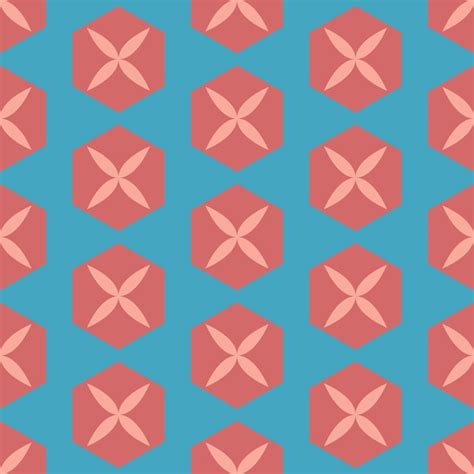 Premium Vector Seamless Geometric Pattern With Hexagons And Leaves