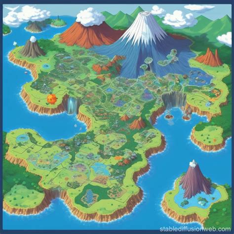Hoenn Inspired Pokémon Region Map Stable Diffusion Online