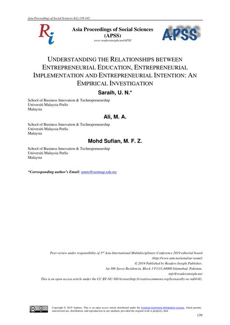 Pdf Understanding The Relationships Between Entrepreneurial Education Entrepreneurial