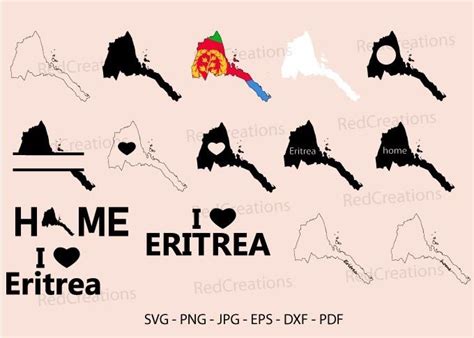 Eritrea Map Svg Bundle Monogram Home Graphic By RedCreations Creative Fabrica