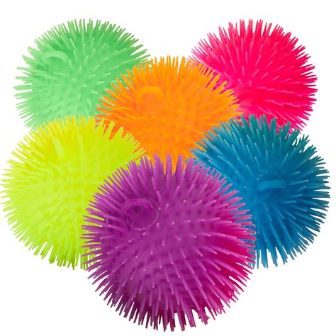 Playbees Soft Spiky Puffer Balls 6 Pack 5 5 Inch