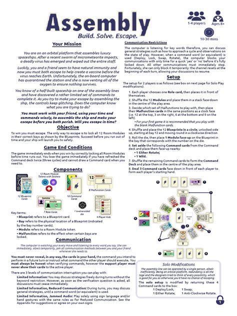 Assembly Combined Rules Pdf