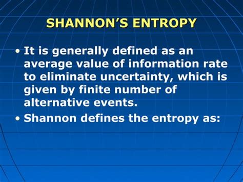 Entropy And Its Significance Related To GIS PPT