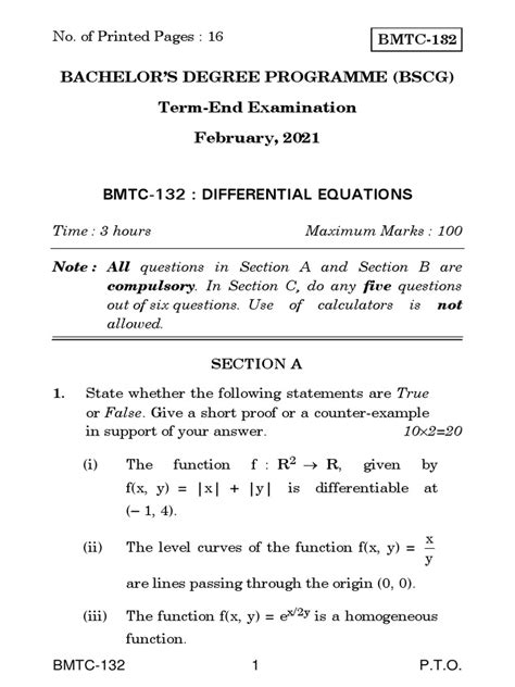 bmtc 132 pdf equations differential equations