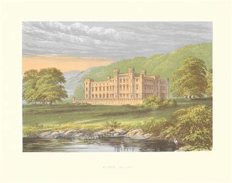 Scone Palace Scotland Guaranteed Original Antique Print 1880 Maps And