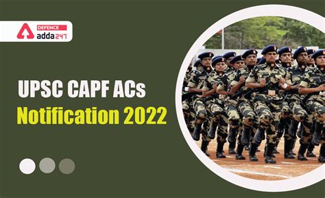UPSC CAPF ACs Notification Out Application Form Exam Date Eligibility