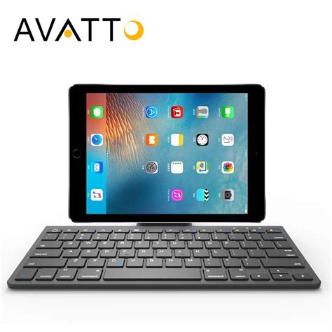 AVATTO Ultra Thin Aluminum Alloy Bluetooth Wireless Keyboard With Stand For Windows Android