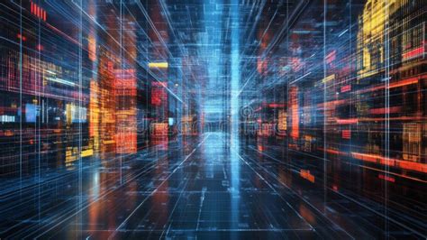 Digital Cityscape Abstract Data Visualization Stock Illustration Illustration Of Connection