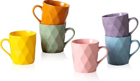 11 Ounce Porcelain Mugs Set Of 6 Tea And Cocoa Mug Set