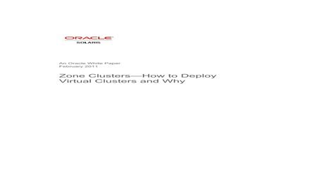 Pdf Zone Clustersâ€”how To Deploy Virtual Clusters And Why Oracle
