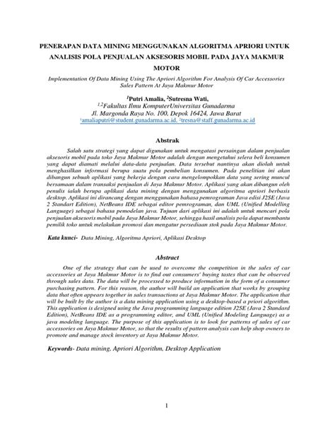 jurnal penerapan data mining menggunakan algoritma apriori untuk