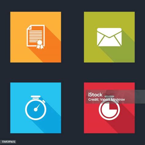 인증서 템플릿 봉투 스톱워치 및 아이콘을 설정합니다 벡터 0명에 대한 스톡 벡터 아트 및 기타 이미지 0명 2 위 상 종류 검은색 Istock