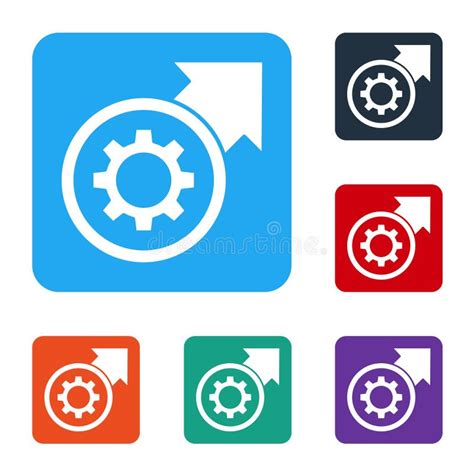 White Gear And Arrows As Workflow Process Concept Icon Isolated On White Background Gear Reload