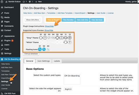 Cm Onboarding Cmob Plugin Settings Creativeminds Products Documentation