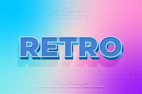 Premium Vector Retro Headline Vector Graphic Style Vintage Editable Vector 3d Text Effect