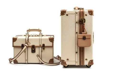 Premium Photo Vintage Classic Oldfashioned Beige Trolley Suitcase