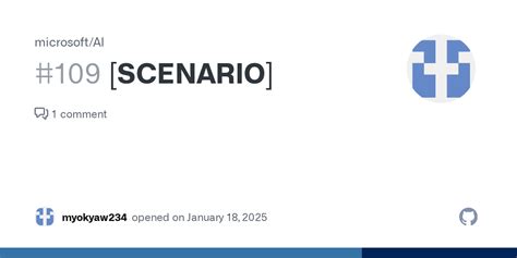 Scenario · Issue 109 · Microsoftai · Github