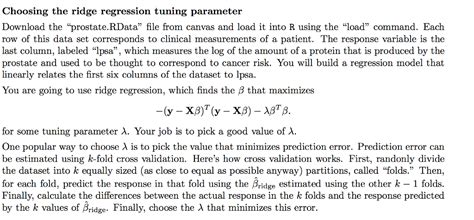Choosing The Ridge Regression Tuning Parameter