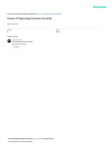 Issues Of Operating Systems Security See Discussions Stats And Author Profiles For This