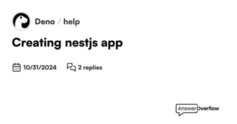 Creating Nestjs App Deno