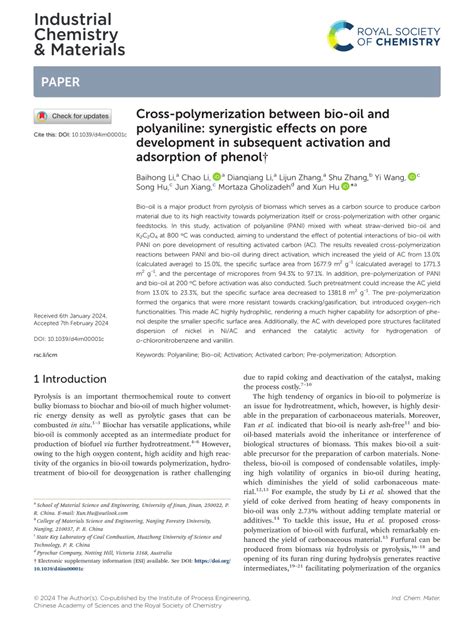 Pdf Cross Polymerization Between Bio Oil And Polyaniline Synergistic Effects On Pore