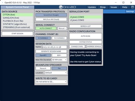 Root Cause No Data Streaming For Cyton — Openbci Forum