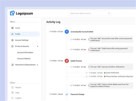 Activity Log Ui Ux Design