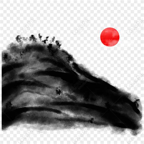 Gambar Lukisan Seni Tinta Abstrak Gunung Hitam Puncak Gunung Hutan Png Unduh Gratis Lovepik