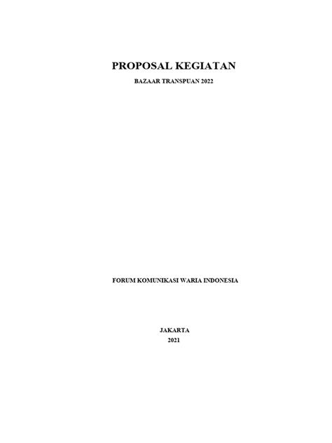Proposal Bazar Pdf