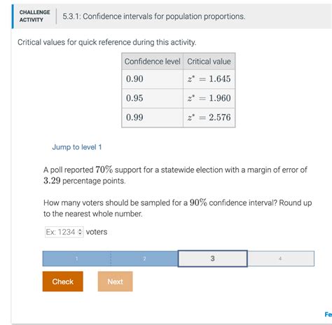 Solved Challenge Activity 531 Confidence Intervals For