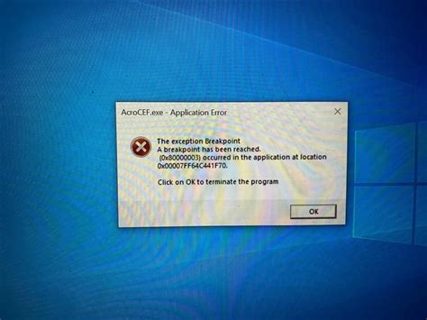 Acrocef Exe Application Error Adobe Product Community 13720449