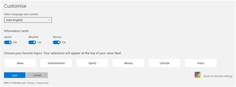 How To Customize Or Disable The Msn News Feed On The Edge Browsers Home Page