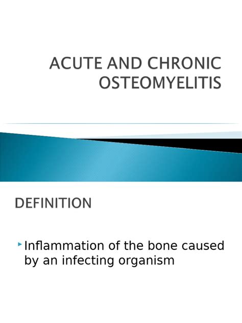Acute And Chronic Osteomyelitis 1 1 1 Pdf Clinical Medicine
