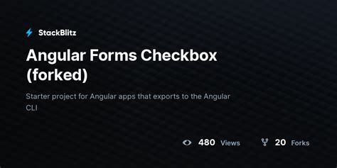 Angular Forms Checkbox Forked Stackblitz