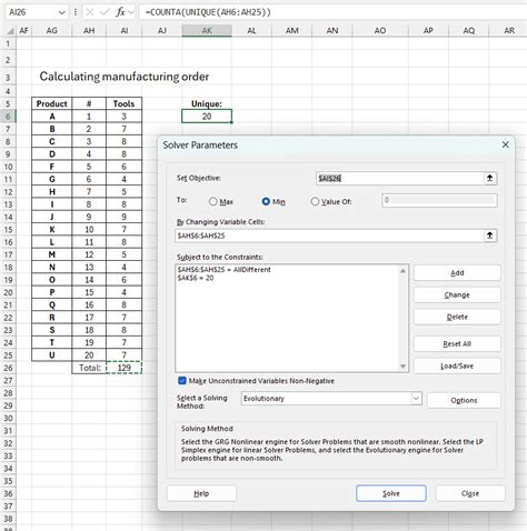 Excel Solver Examples