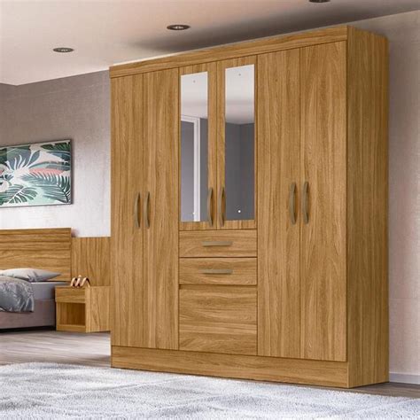 Guarda Roupa Com Espelho 177cm Freijó Ming Shop Jm Leroy Merlin