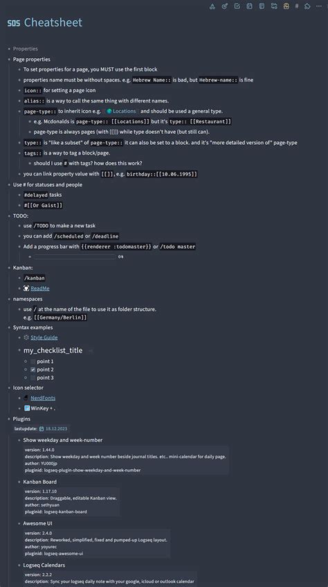 My Own Cheatsheet Look What I Built Logseq