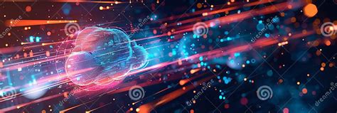 A Digital Representation Of Cloud Computing Featuring Data Processing And Ai Operations In The