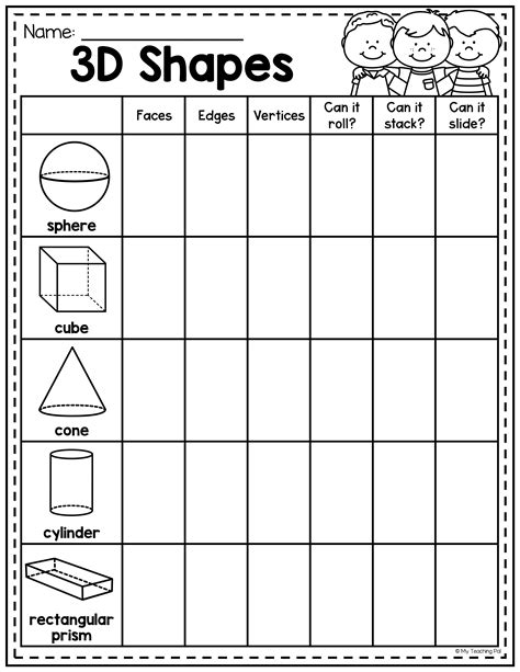 3 D Shapes Worksheets Grade 1