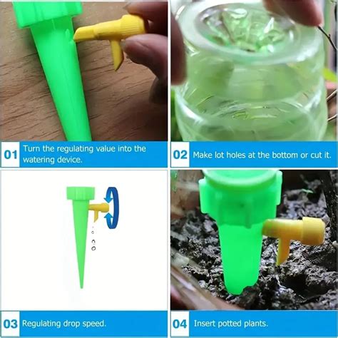 자체 급수 식물 세트 12개5개 실내외 식물용 자동 및 조절 가능한 수분 조절 정원 발코니 Temu Korea