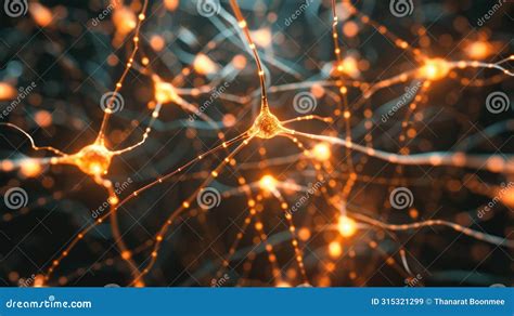 Neuron Macro View Model Of Nerve Cell With Dendrites Illustration Generative Ai Royalty Free