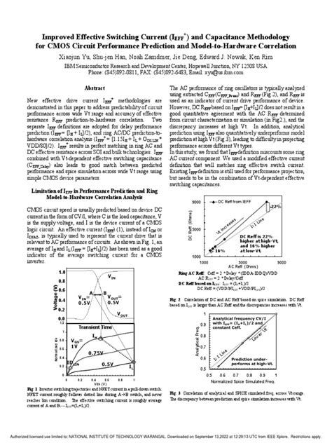 improved effective switching current ieff and capacitance methodology