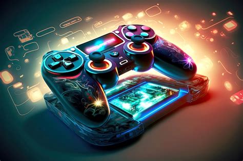 Premium Photo Modern Racing Game For Playstation With Image Of Illuminated Gamepad