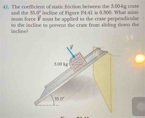 solved 41 the coefficient of static friction between the 3 00 kg
