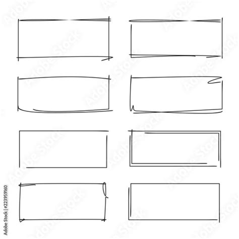 Hand Drawn Rectangle Frames Grunge Border Set Grunge Frame Stock Vector Adobe Stock