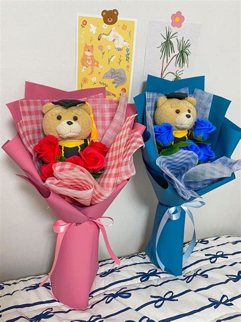 테드 학사모 인형꽃다발 졸업식 입학식 발표회 조화 에이블리